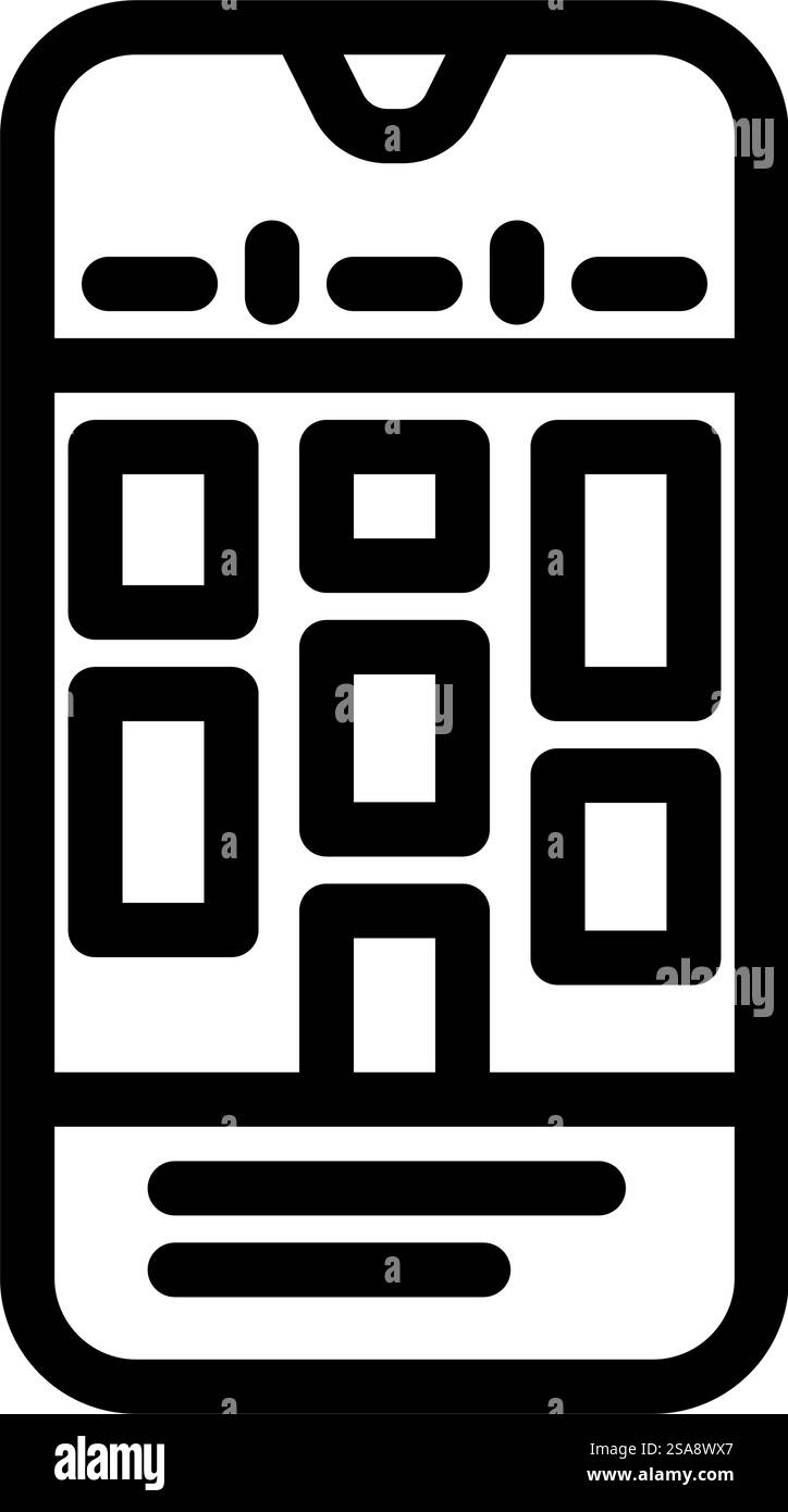 time blocking app management line icon vector. time blocking app ...