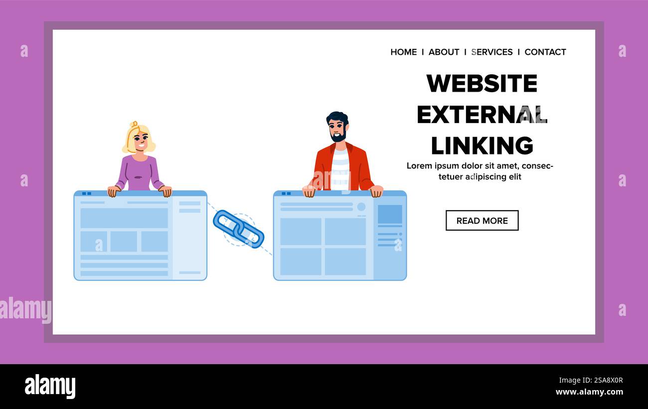 Share website external linking vector web site hi-res stock photography and images - Alamy