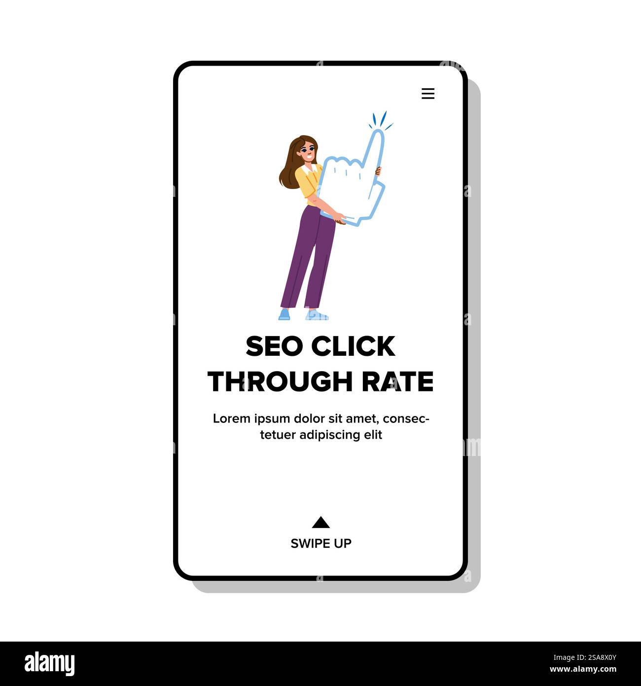 conversion seo click through rate vector. shop search, lead retail ...