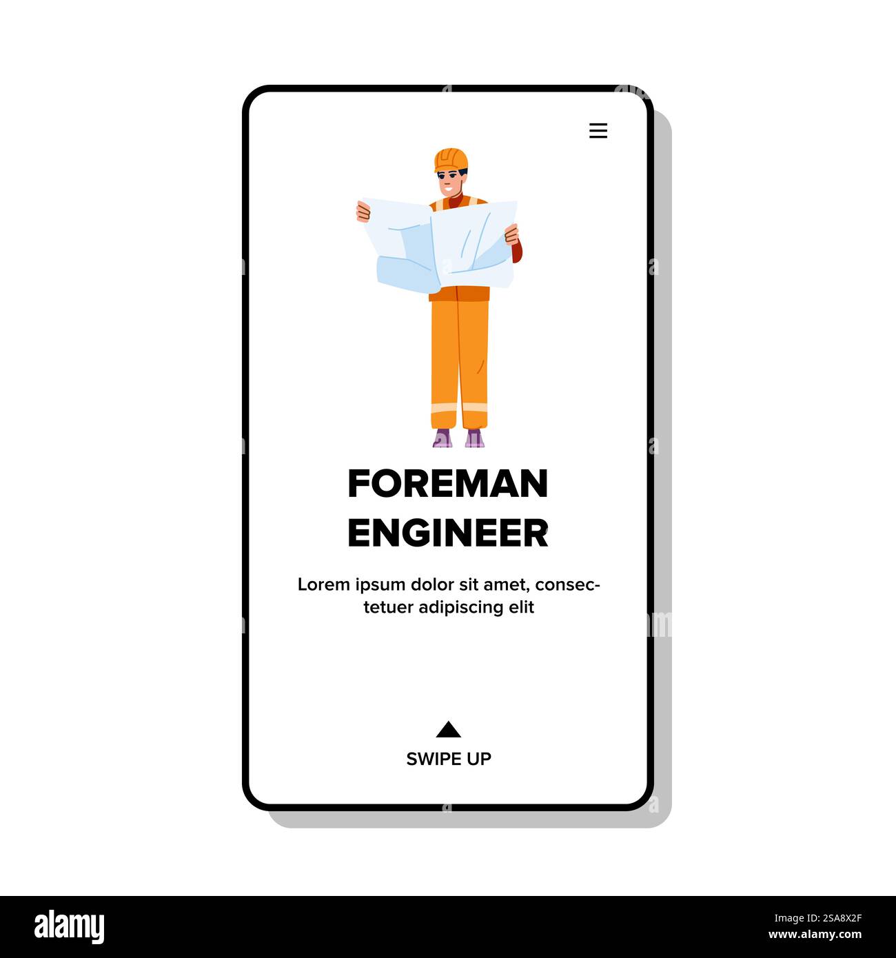 contractor foreman engieer vector. safety architect, civil man ...