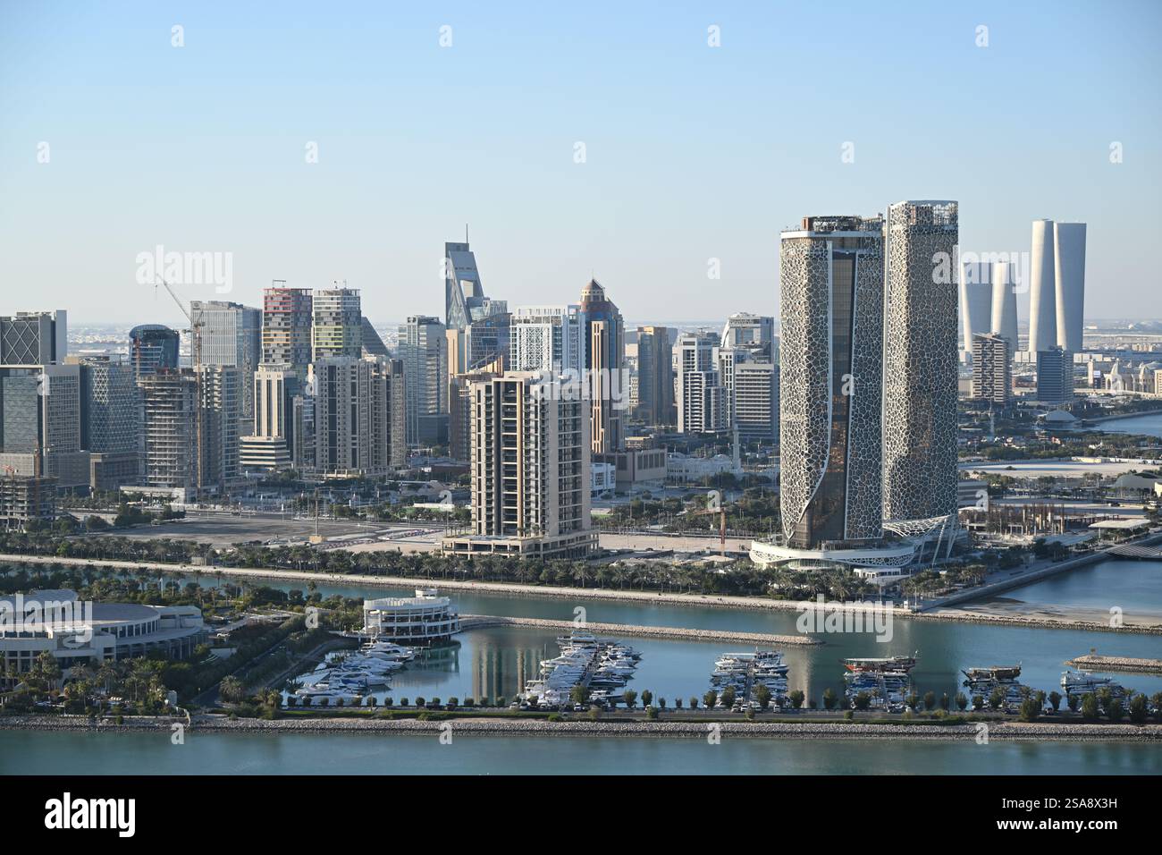 Aerial View of Modern Lusail Skyline. katara tower Lusail Marina Stock ...