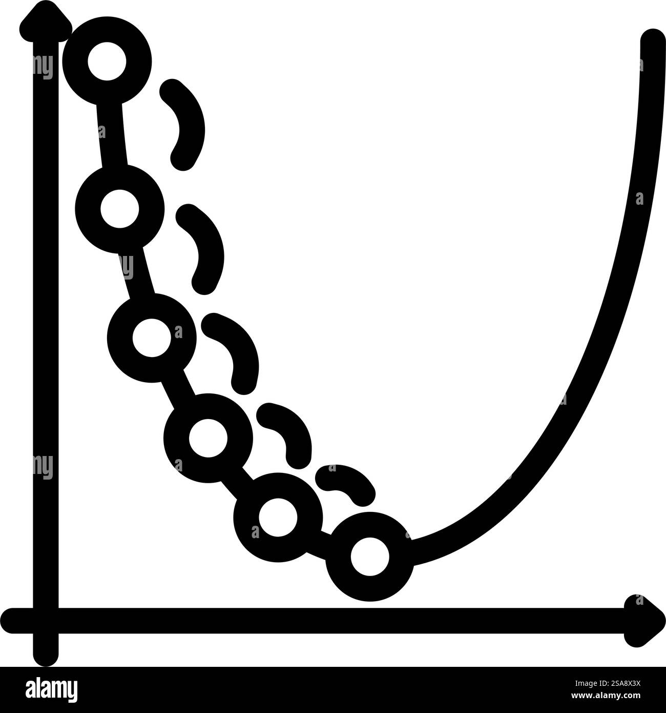 gradient descent algorithm line icon vector. gradient descent algorithm sign. isolated contour ...