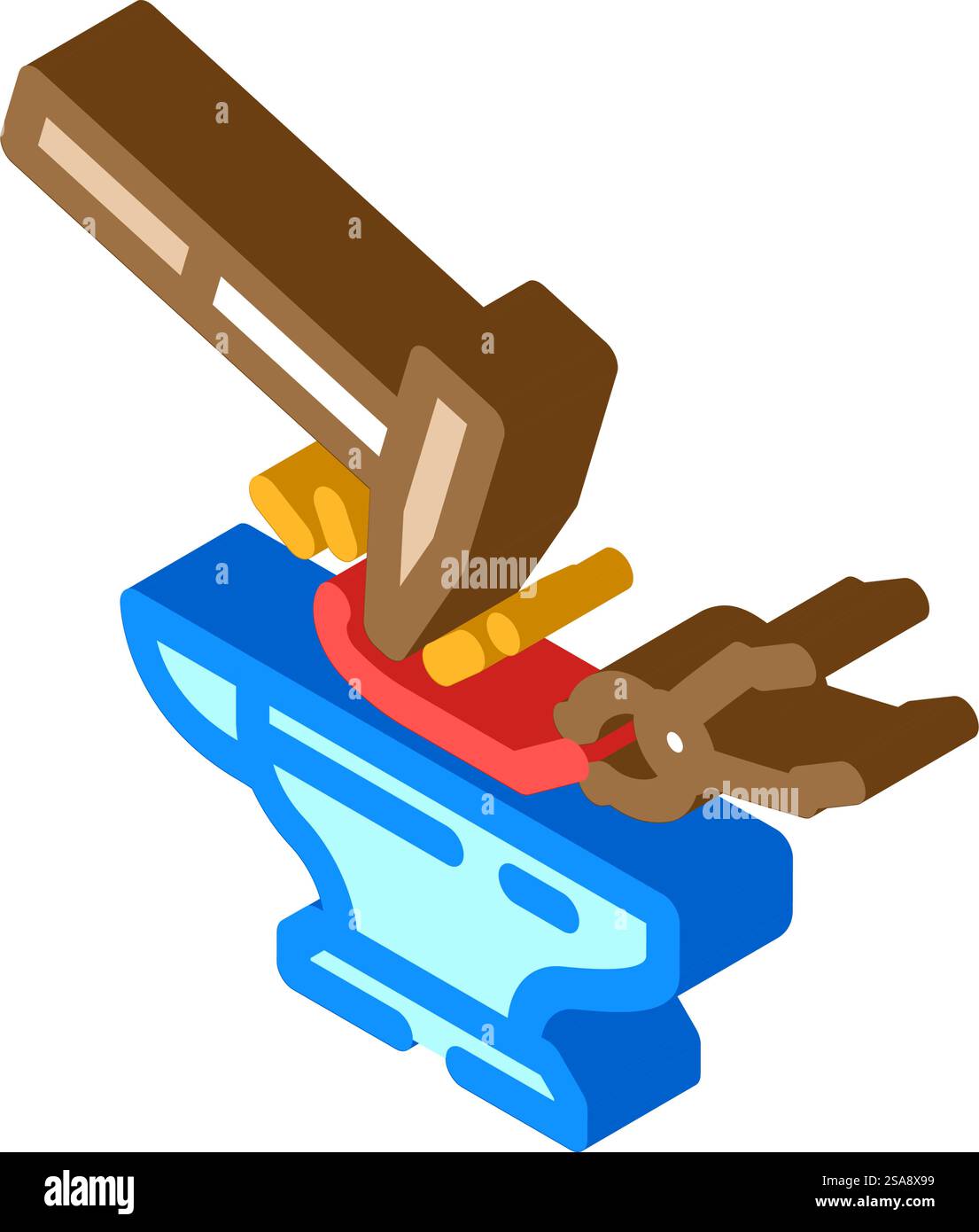 punch blacksmith metal isometric icon vector. punch blacksmith metal sign. isolated symbol ...
