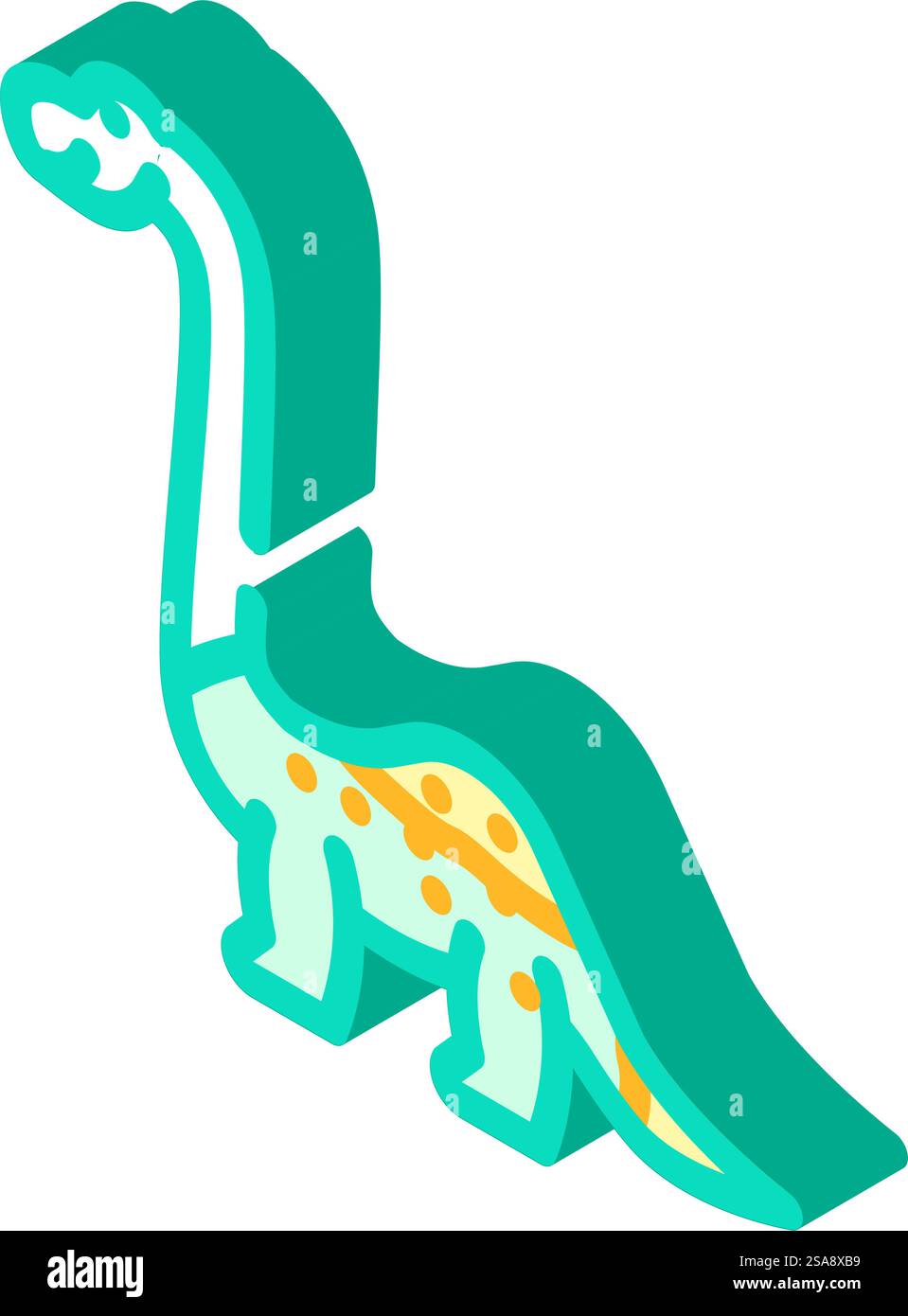 brachiosaurus dinosaur animal isometric icon vector. brachiosaurus ...