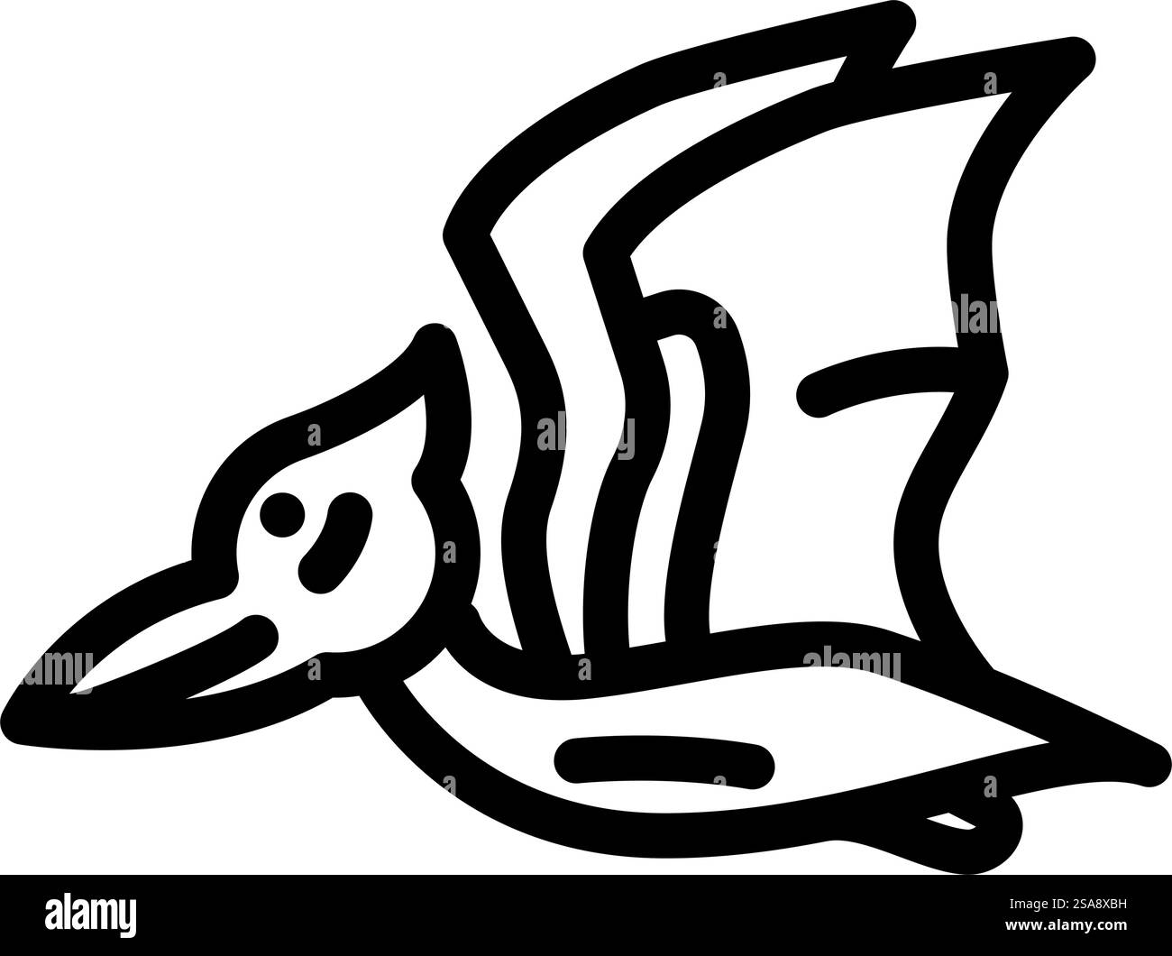 pterodactyl dinosaur animal line icon vector. pterodactyl dinosaur ...