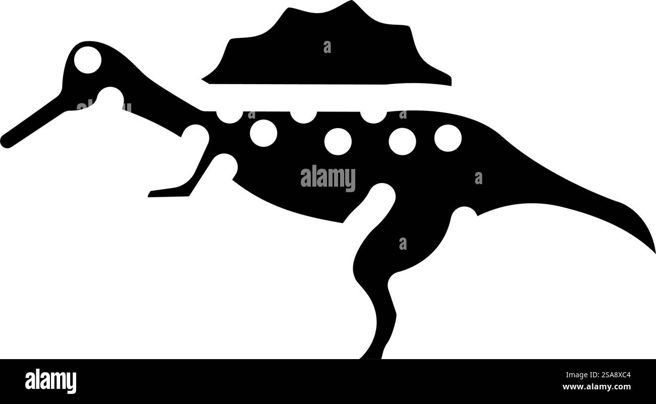spinosaurus dinosaur animal glyph icon vector. spinosaurus dinosaur ...