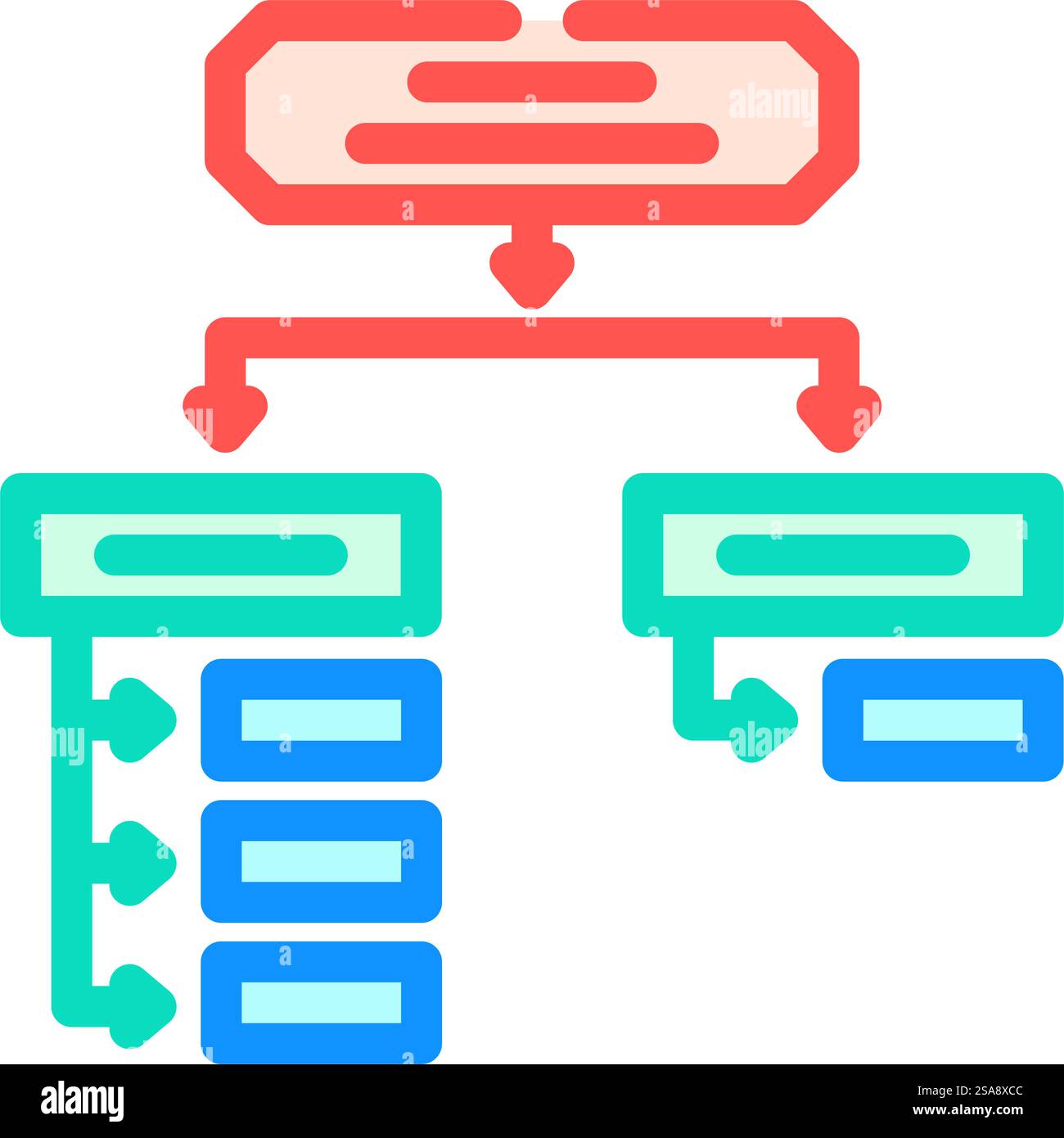 search algorithm color icon vector. search algorithm sign. isolated ...
