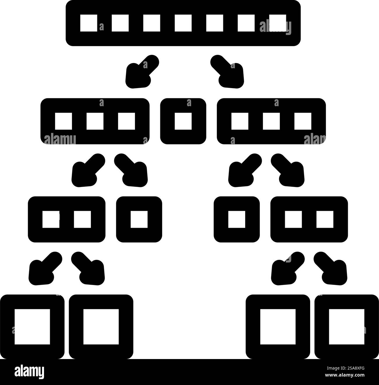 quicksort algorithm line icon vector. quicksort algorithm sign. isolated contour symbol black ...