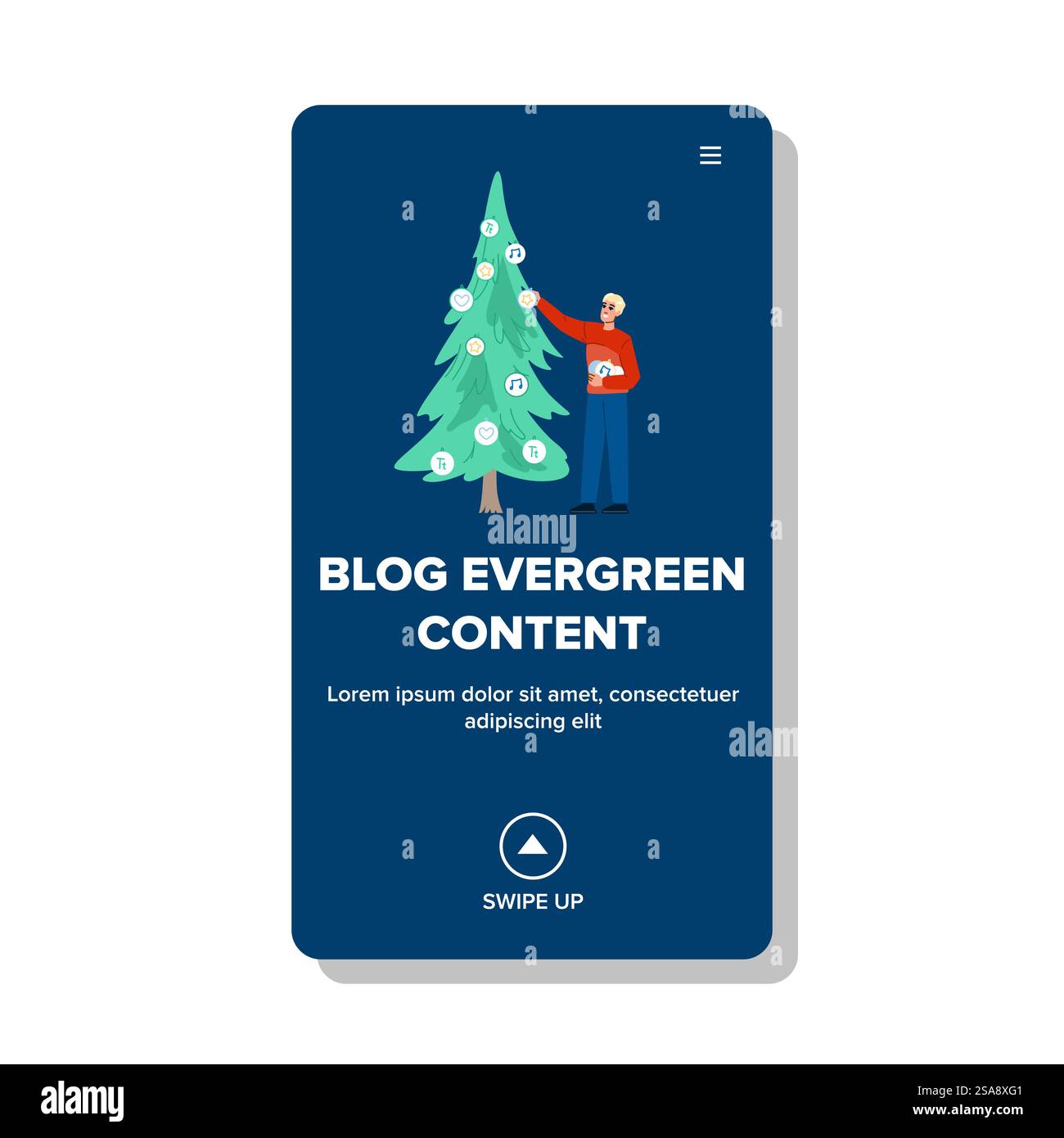 spirit blog evergreen content vector. text internet, seo green, digital ...