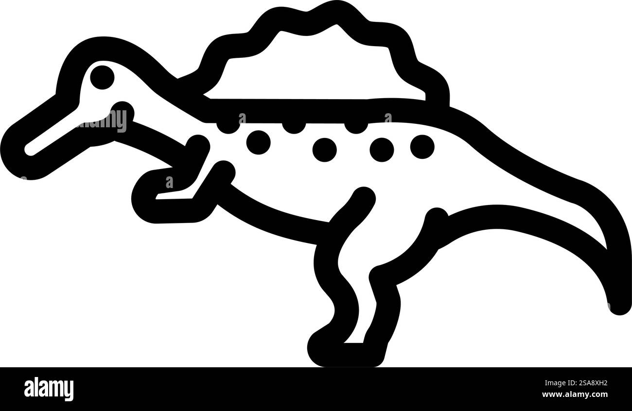 spinosaurus dinosaur animal line icon vector. spinosaurus dinosaur ...