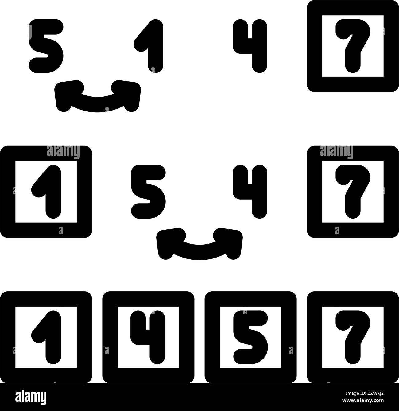 Insertion Sort Algorithm Line Icon Vector Insertion Sort Algorithm 9589