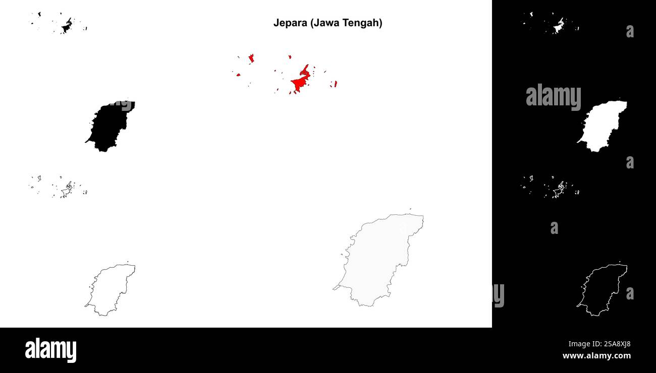 Jepara vector outline map hi-res stock photography and images - Alamy