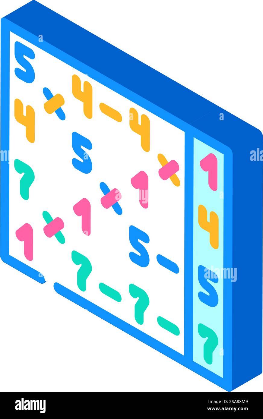 radix sort algorithm isometric icon vector. radix sort algorithm sign. isolated symbol ...