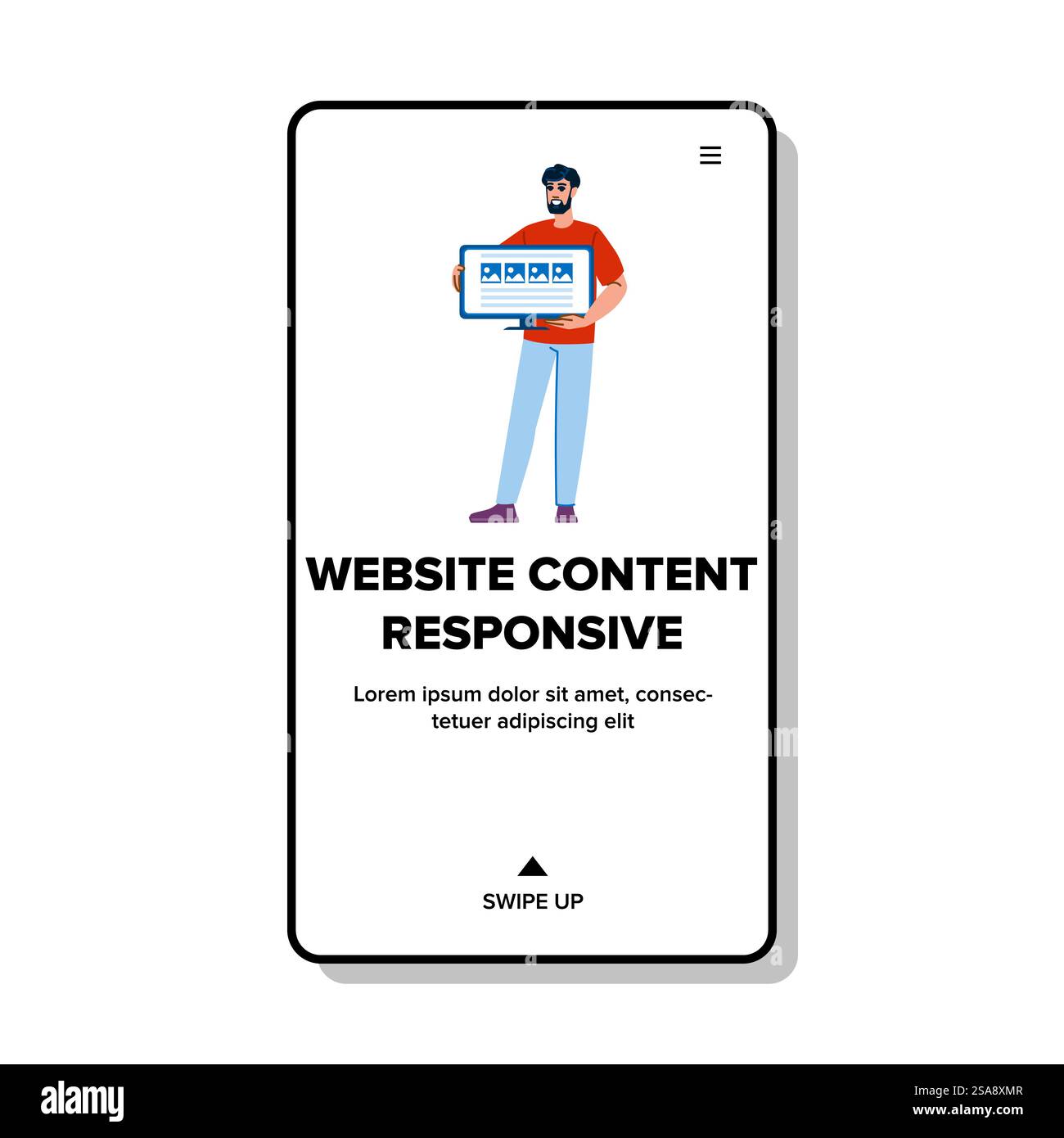 platform website content responsive vector. site mockup, template ...