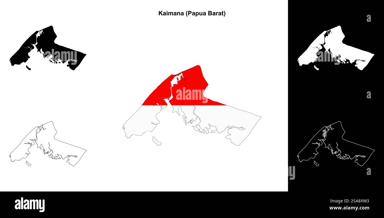 Kaimana vector outline map hi-res stock photography and images - Alamy