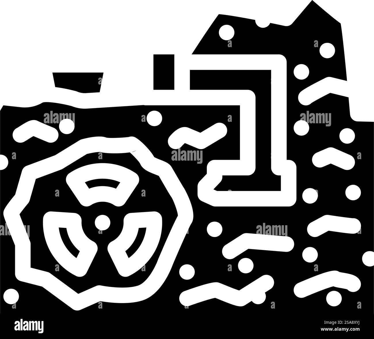 uranium mining nuclear energy glyph icon vector. uranium mining nuclear ...