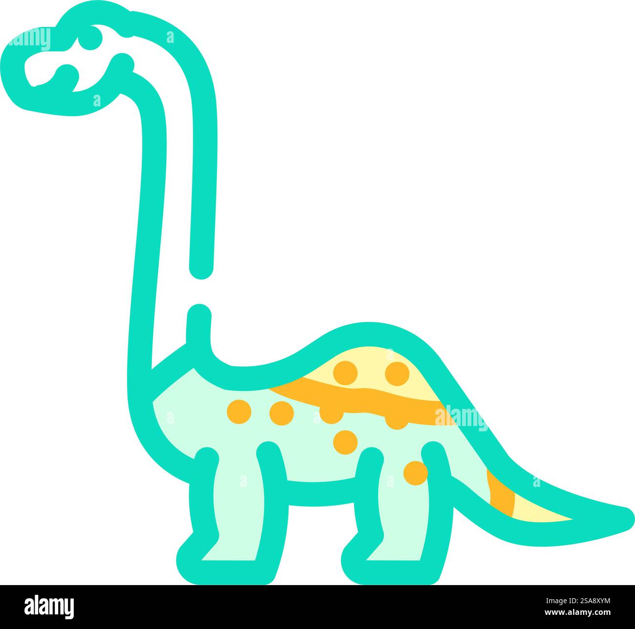 brachiosaurus dinosaur animal color icon vector. brachiosaurus dinosaur animal sign. isolated ...
