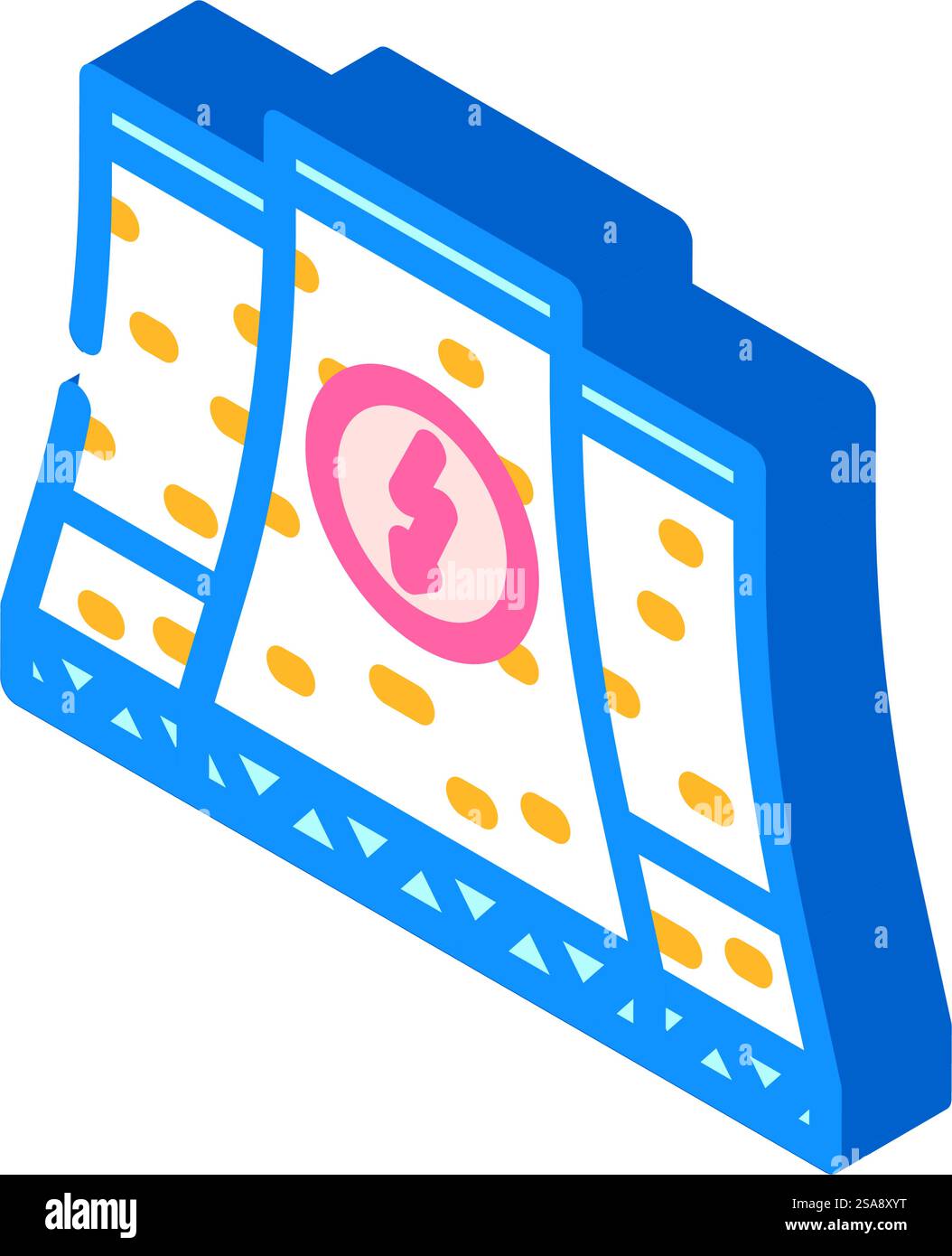 electricity nuclear energy isometric icon vector. electricity nuclear ...