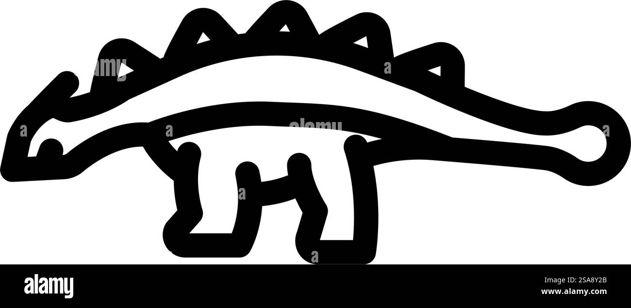 ankylosaurus dinosaur animal line icon vector. ankylosaurus dinosaur ...