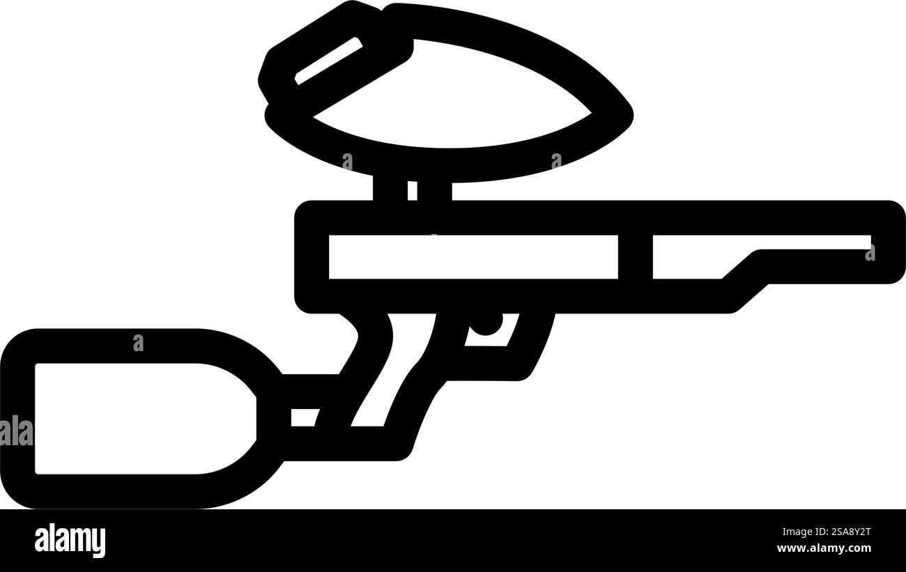 gun paintball game line icon vector. gun paintball game sign. isolated ...