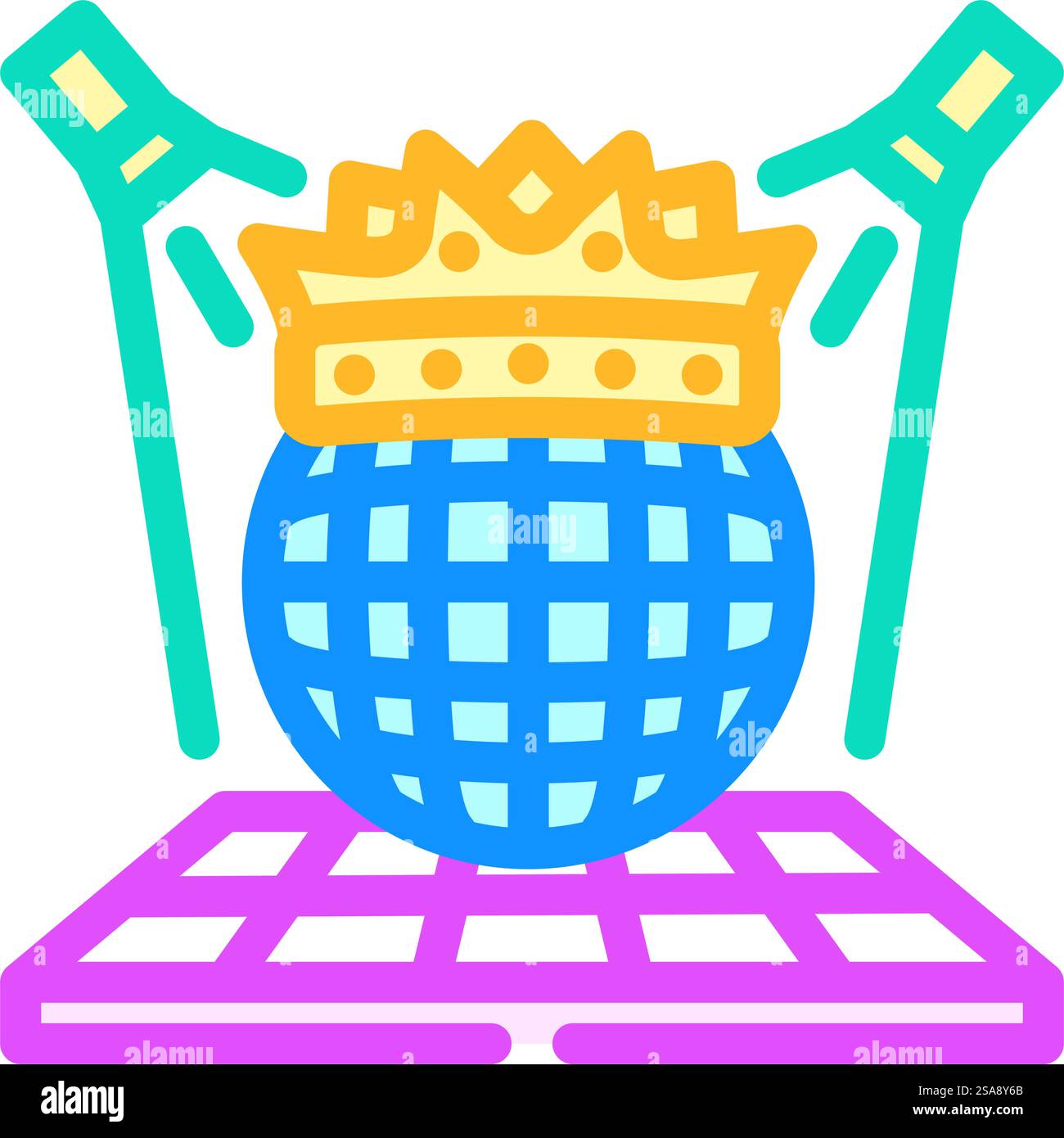 king disco party color icon vector. king disco party sign. isolated ...