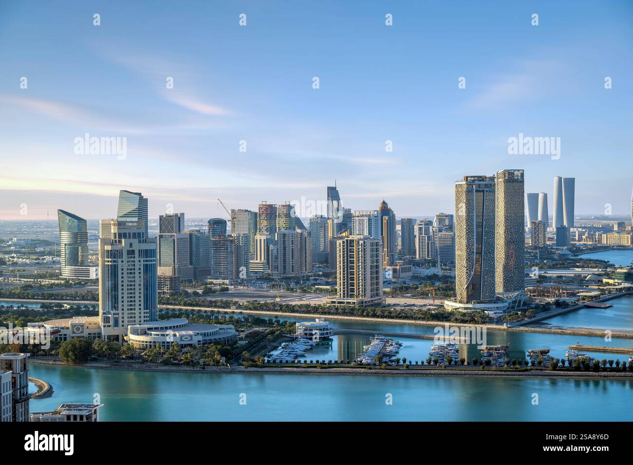 Aerial View of Modern Lusail Skyline. katara tower Lusail Marina Stock ...