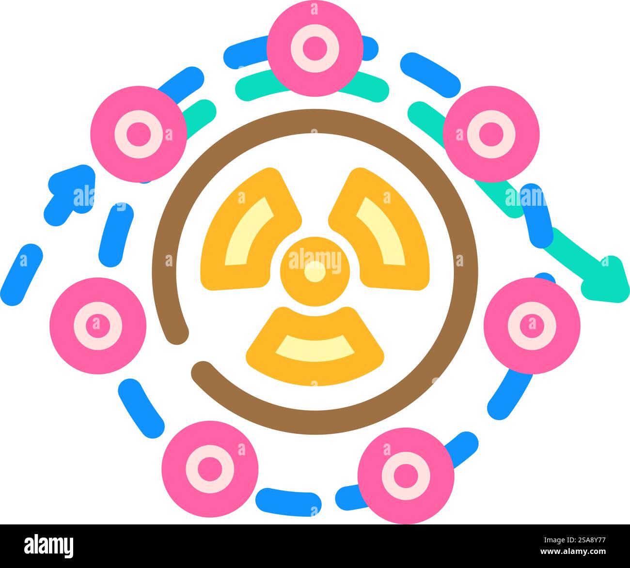 fuel cycle nuclear energy color icon vector. fuel cycle nuclear energy ...