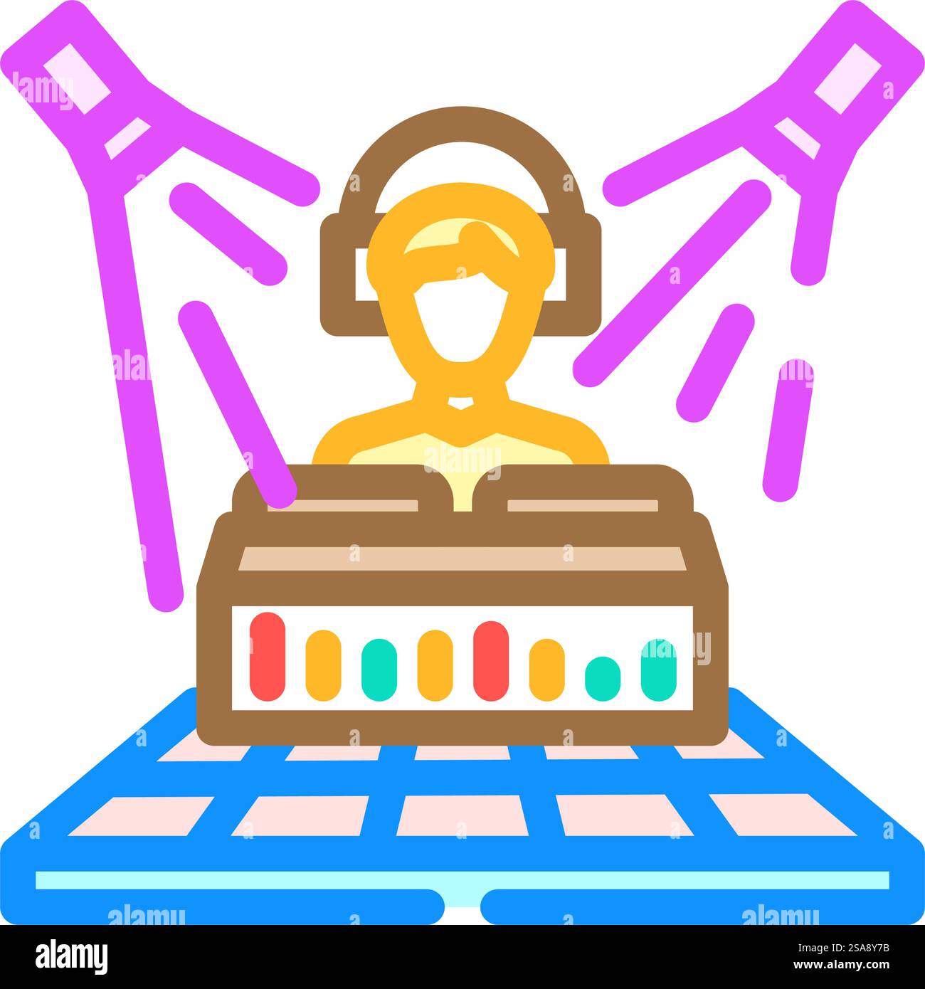 funk disco party color icon vector. funk disco party sign. isolated ...