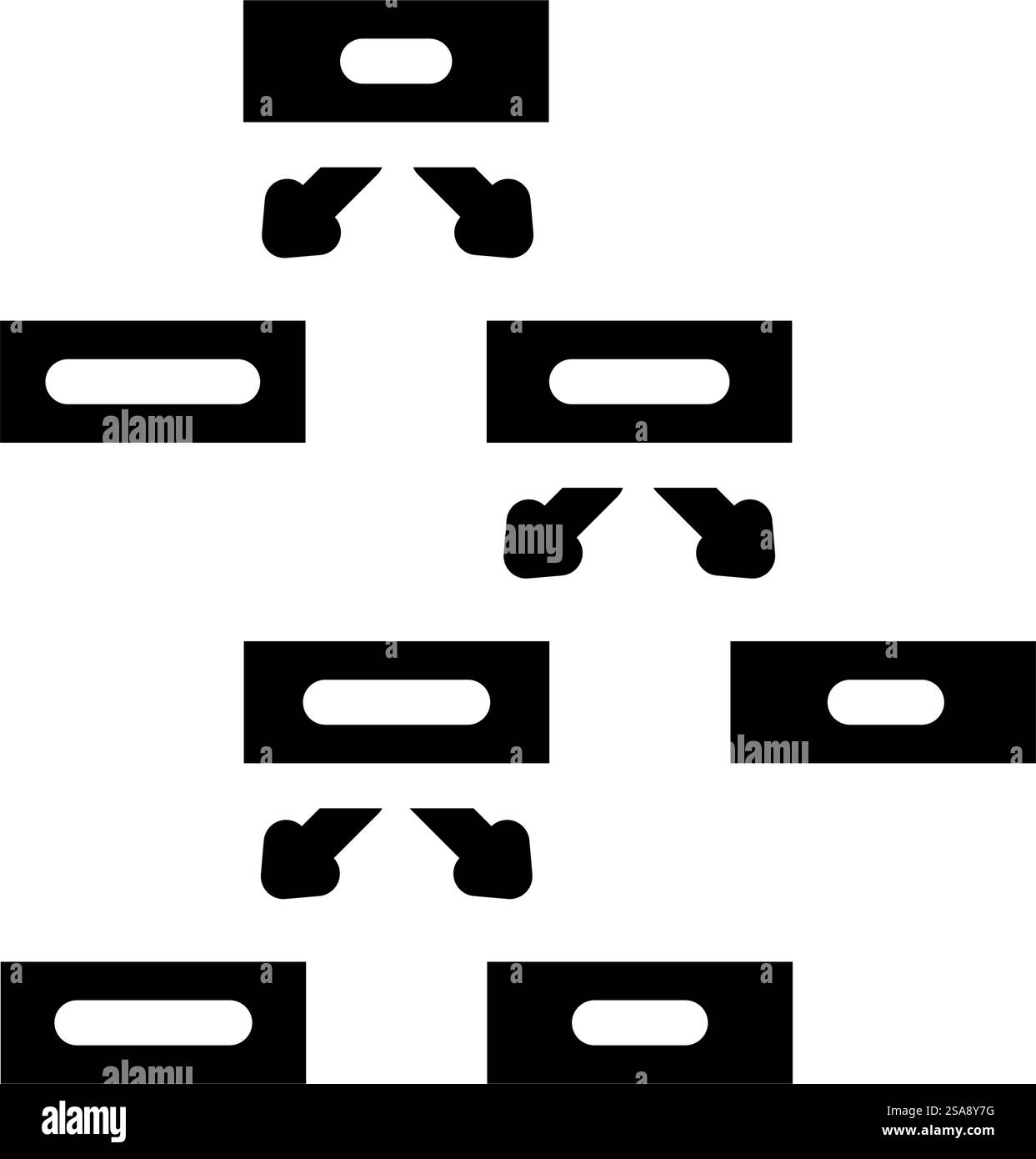 decision tree algorithm glyph icon vector. decision tree algorithm sign ...