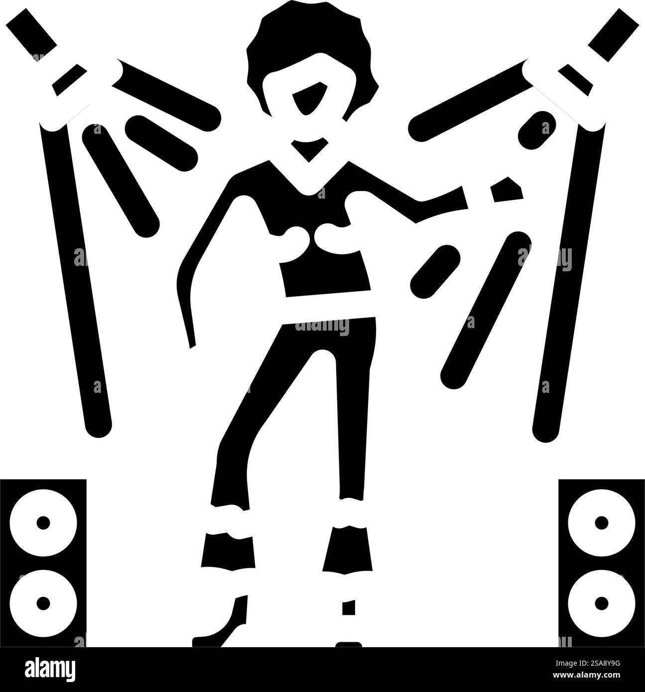 queen disco party glyph icon vector. queen disco party sign. isolated ...