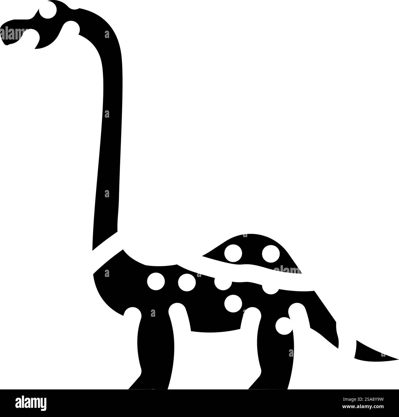 brachiosaurus dinosaur animal glyph icon vector. brachiosaurus dinosaur ...