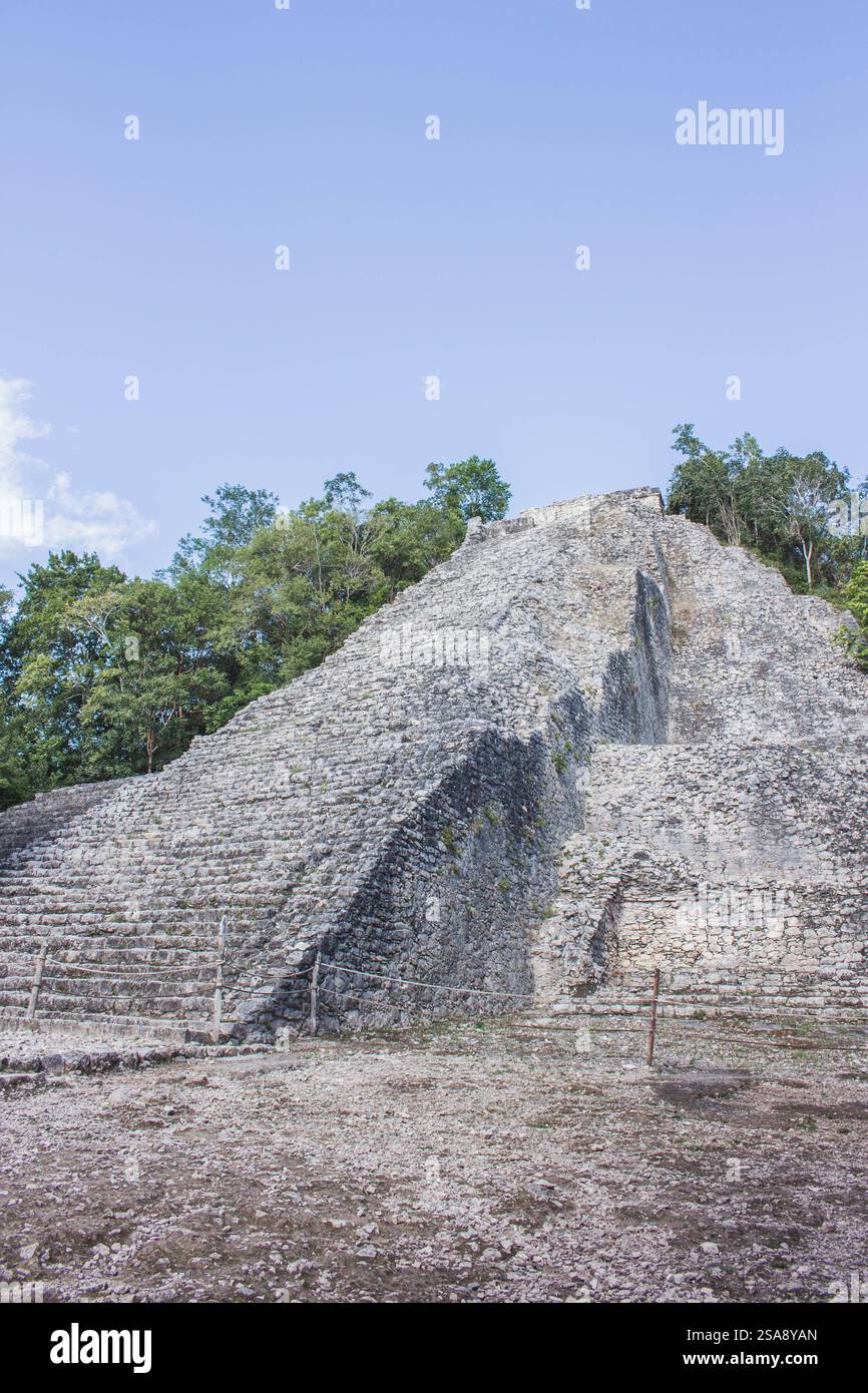 In Tulum, Quintana Roo, Mexico, an old stone temple is the centerpiece ...