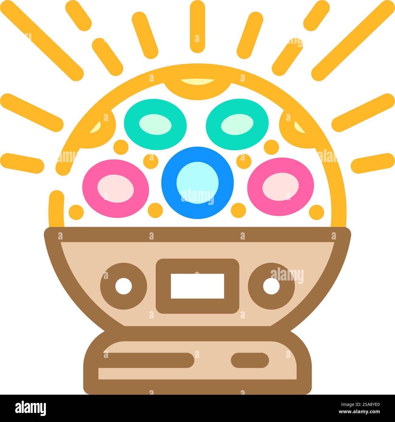 techno disco party color icon vector. techno disco party sign. isolated ...