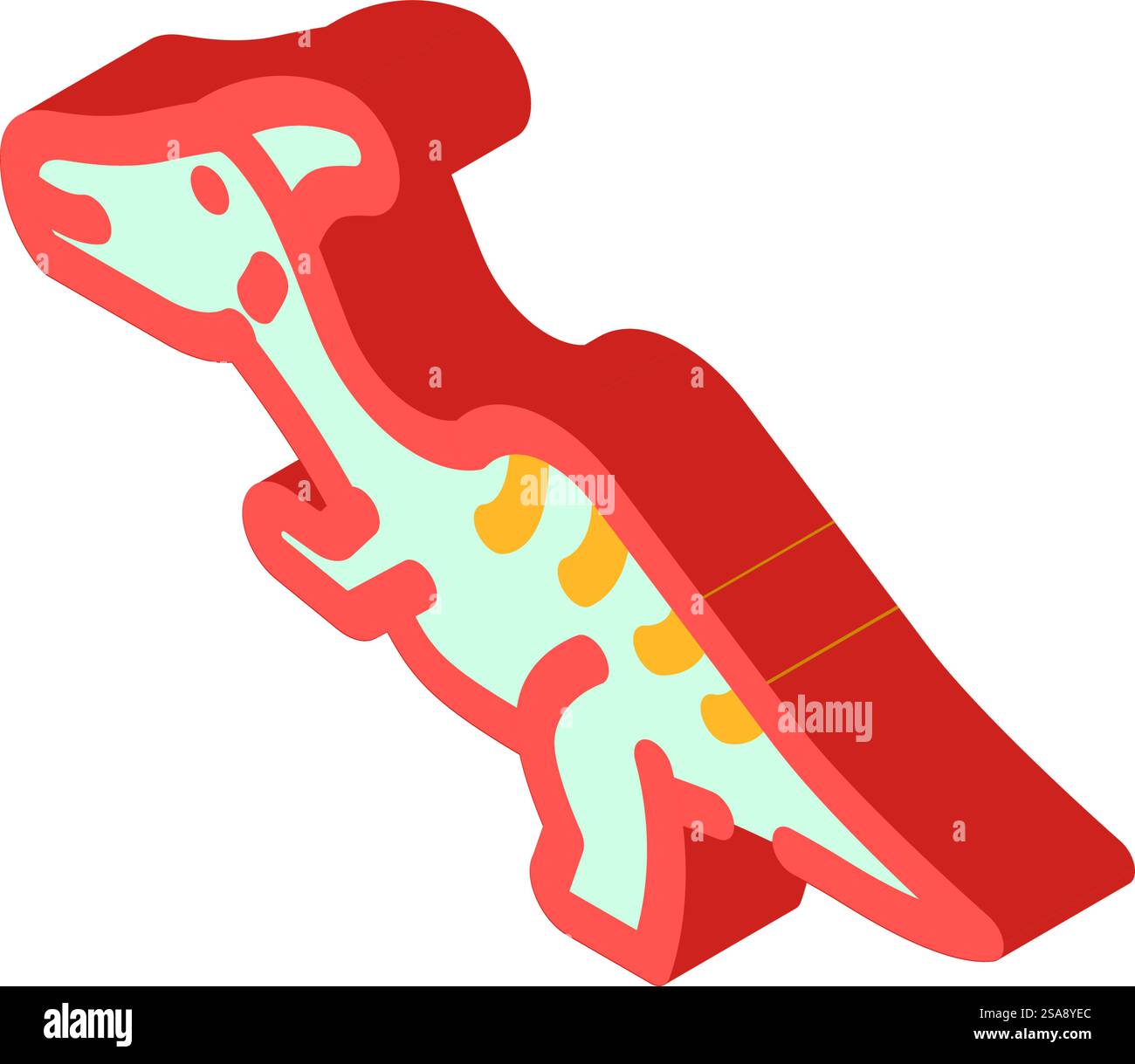parasaurolophus dinosaur animal isometric icon vector. parasaurolophus ...