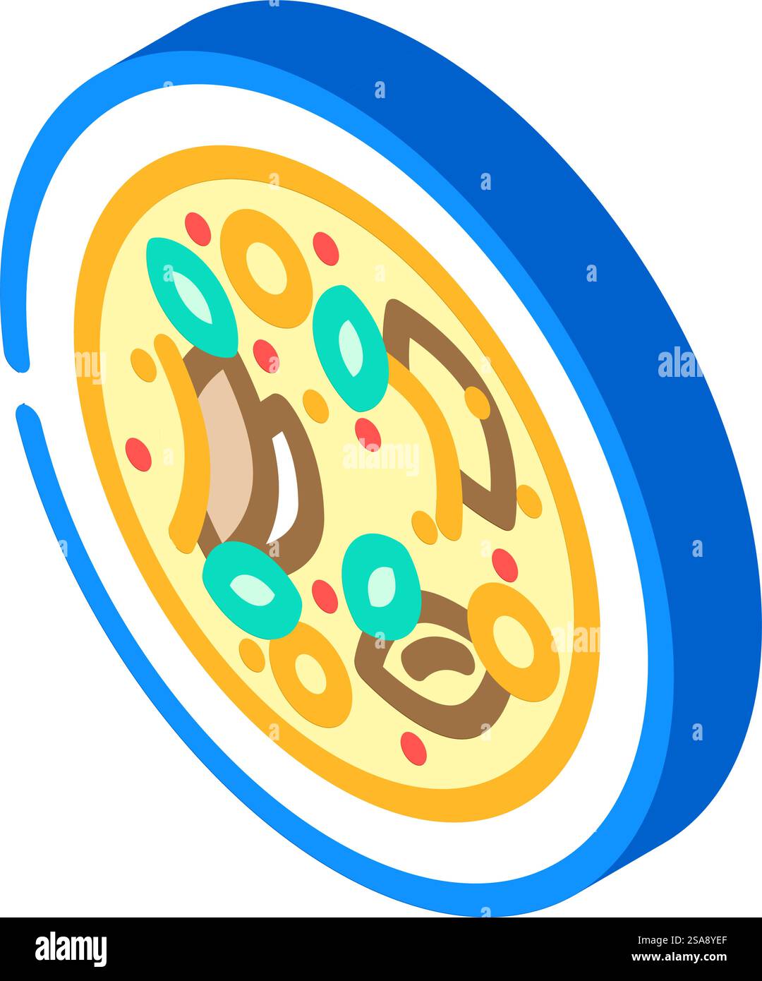 clam chowder sea cuisine isometric icon vector. clam chowder sea ...