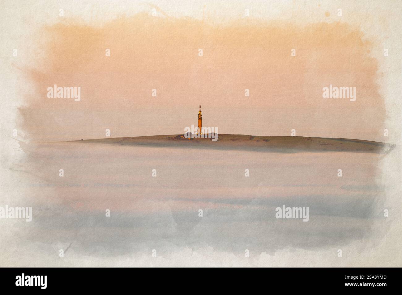 Digital watercolour illustration of Sutton Common BT Tower on Croker ...