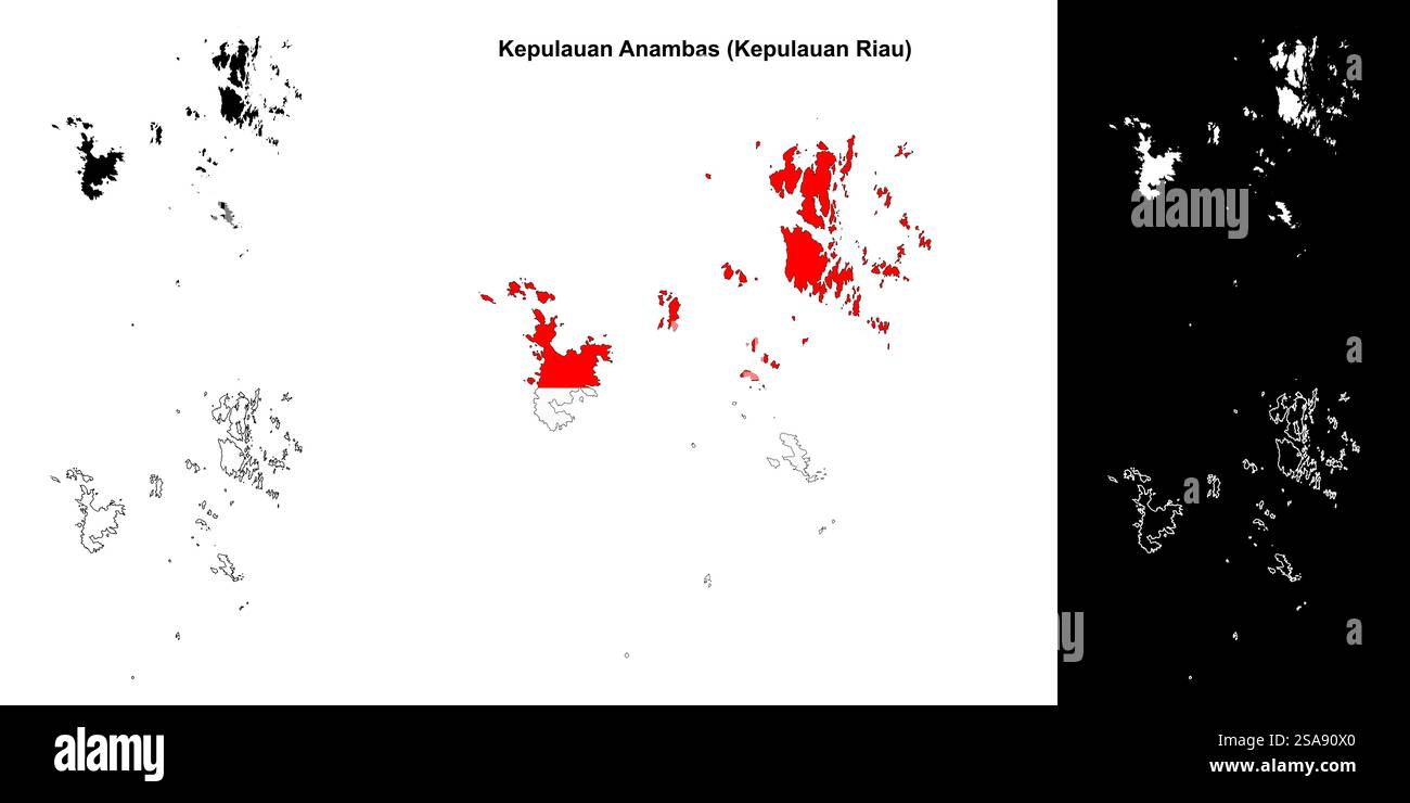Kepulauan anambas vector outline map hi-res stock photography and ...