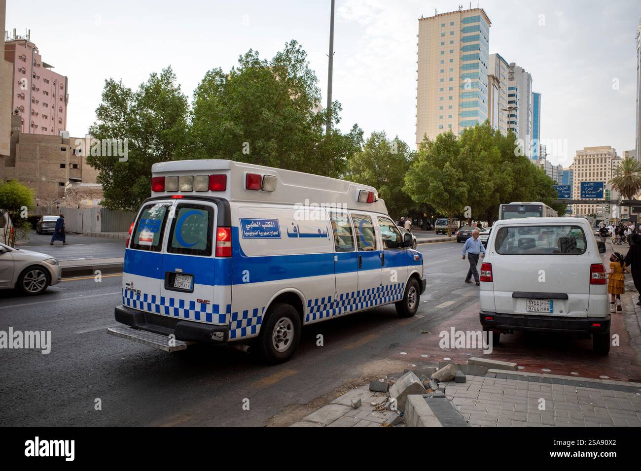 Mecca, Saudi Arabia - June 12, 2024: An Ambulance, one of medical ...