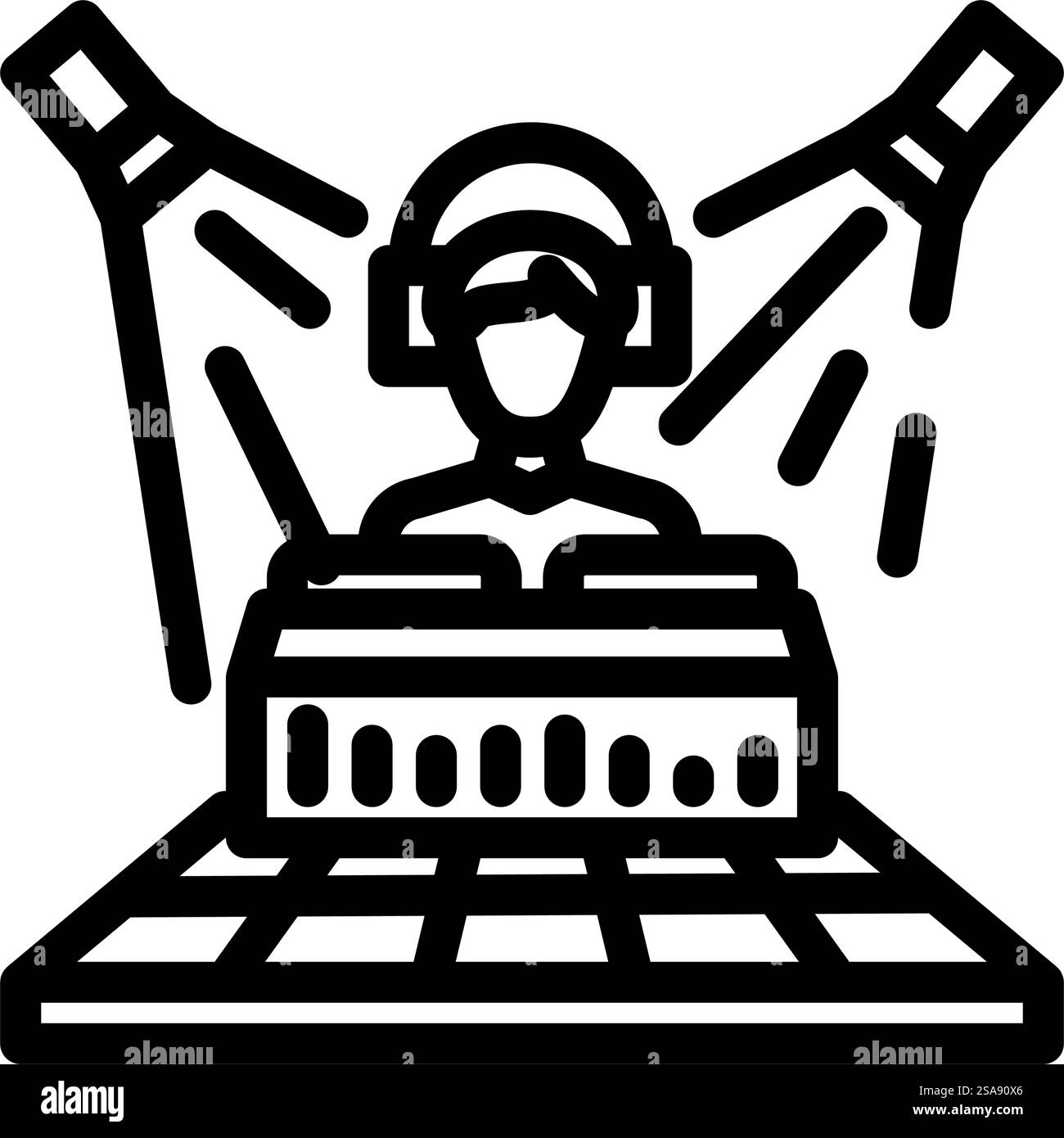 funk disco party line icon vector. funk disco party sign. isolated ...