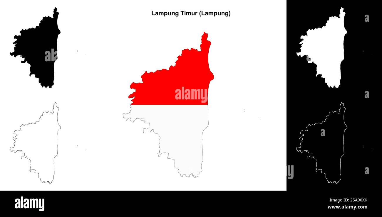 Lampung Timur blank outline map set Stock Vector Image & Art - Alamy