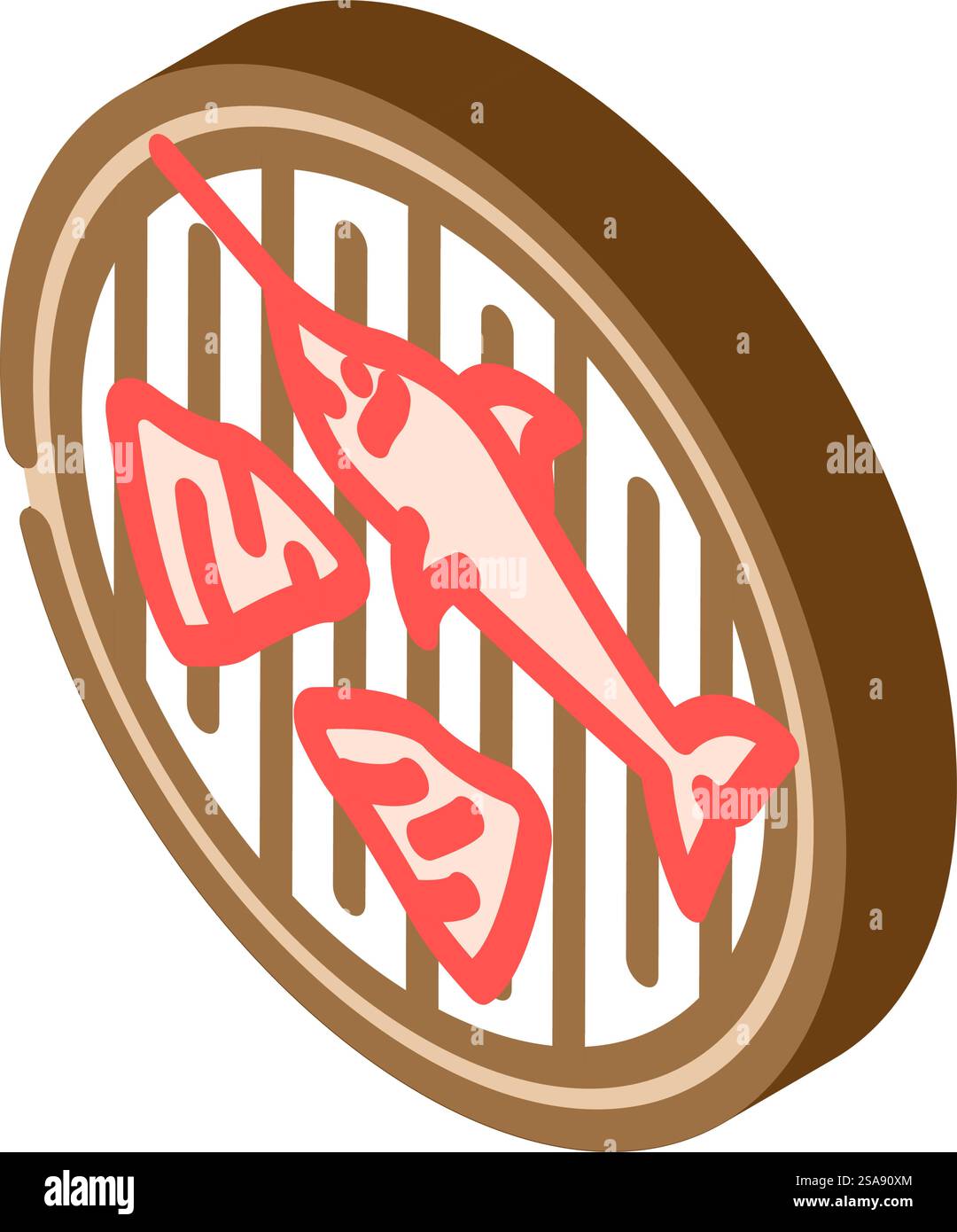 grilled swordfish sea cuisine isometric icon vector. grilled swordfish ...