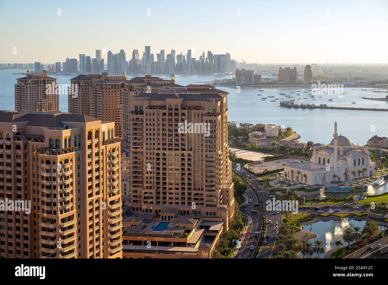 Aerial view of Peral Qatar Porto Arabia Doha Qatar Stock Photo - Alamy