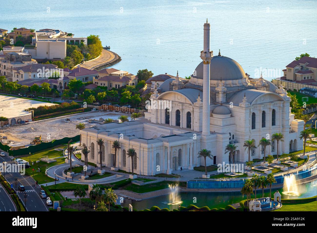 The newly opened Hamad bin Jassim Mosque The Pearl Qatar Stock Photo ...
