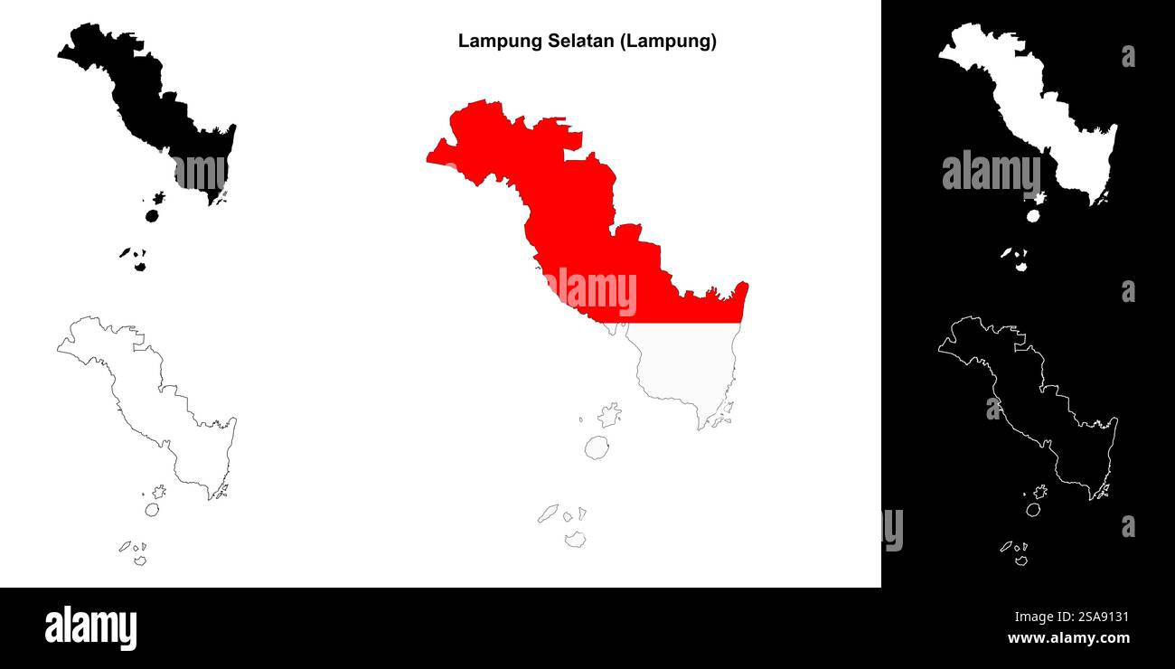 Lampung Selatan blank outline map set Stock Vector Image & Art - Alamy