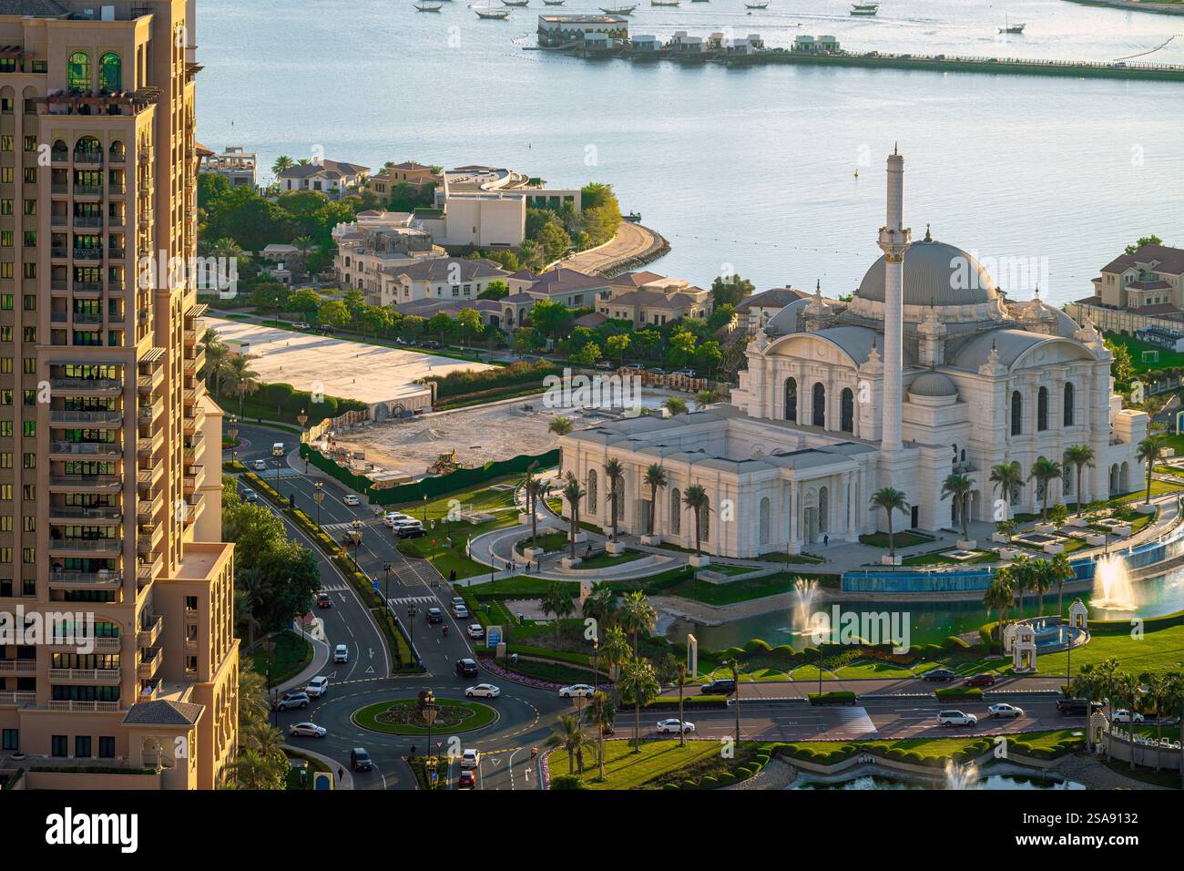 The newly opened Hamad bin Jassim Mosque The Pearl Qatar Stock Photo ...