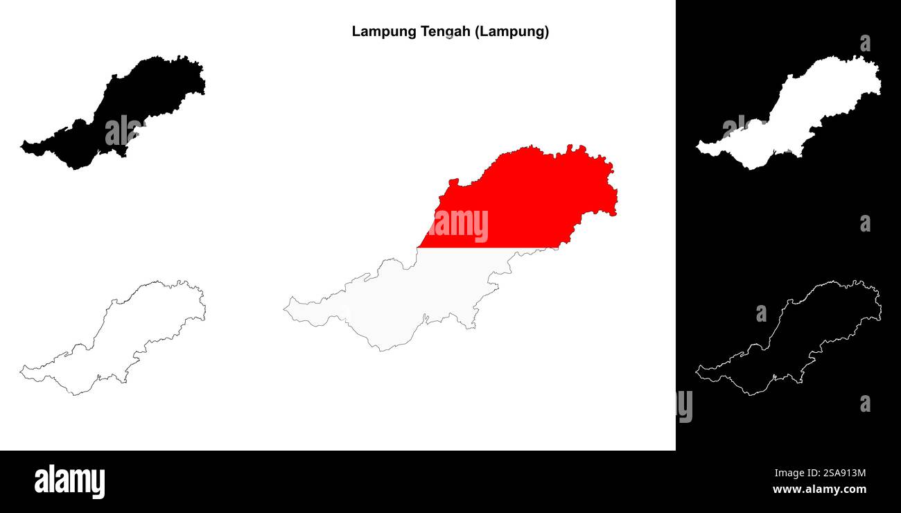 Lampung Tengah blank outline map set Stock Vector Image & Art - Alamy