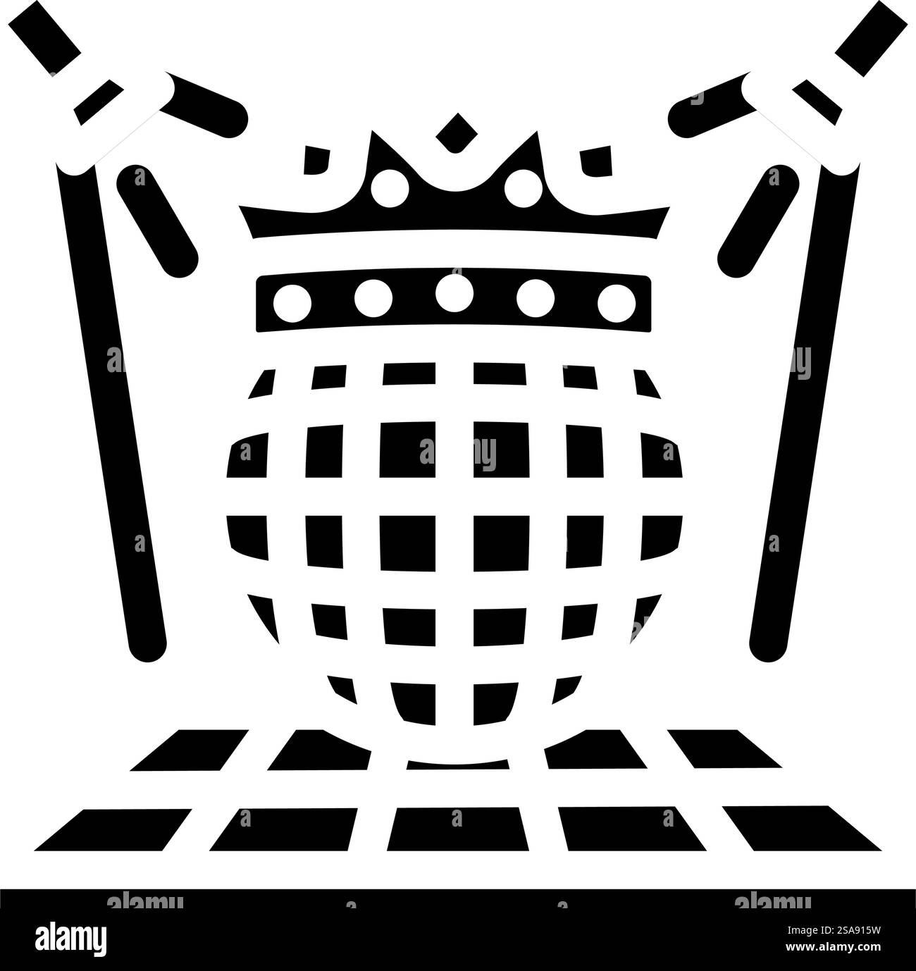 king disco party glyph icon vector. king disco party sign. isolated ...