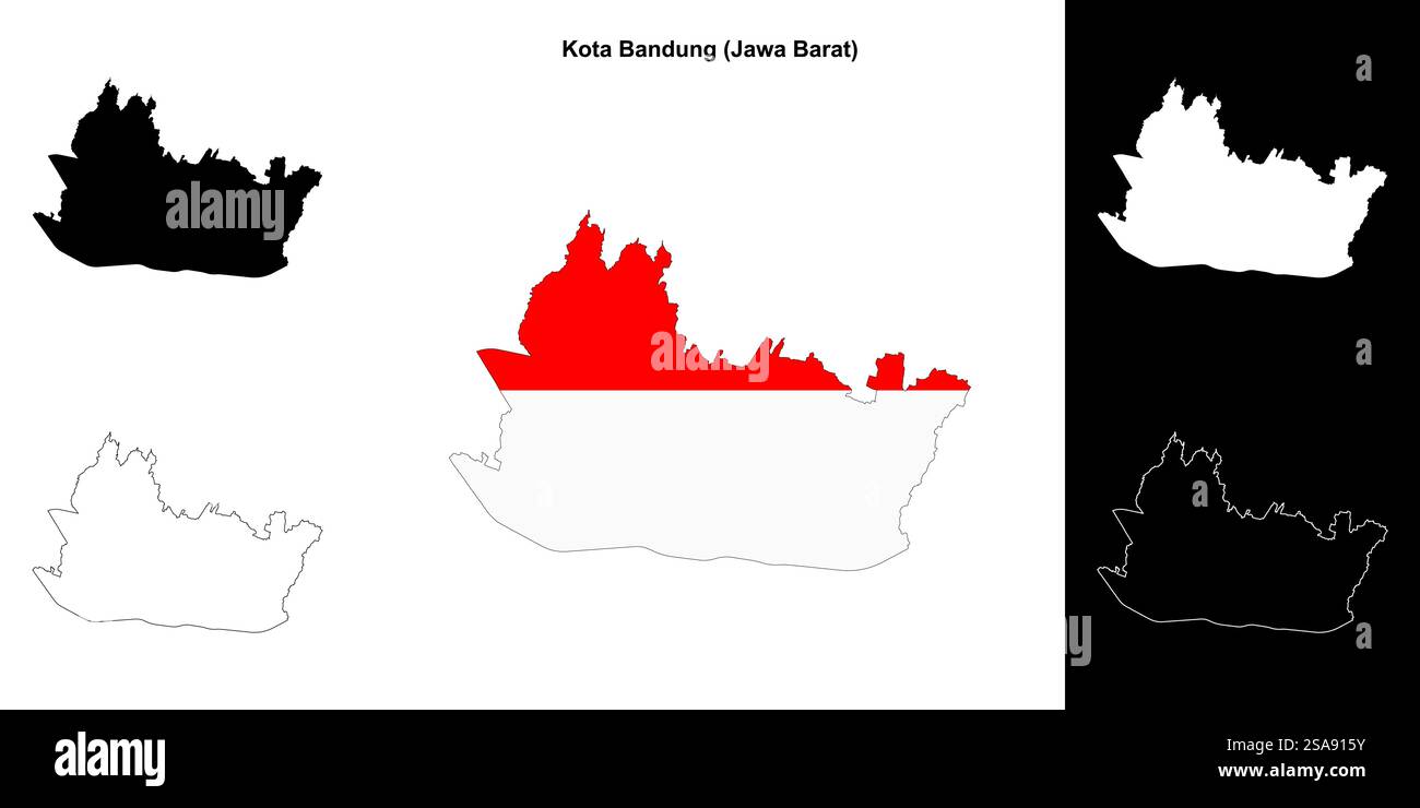 Kota bandung outline map hi-res stock photography and images - Alamy