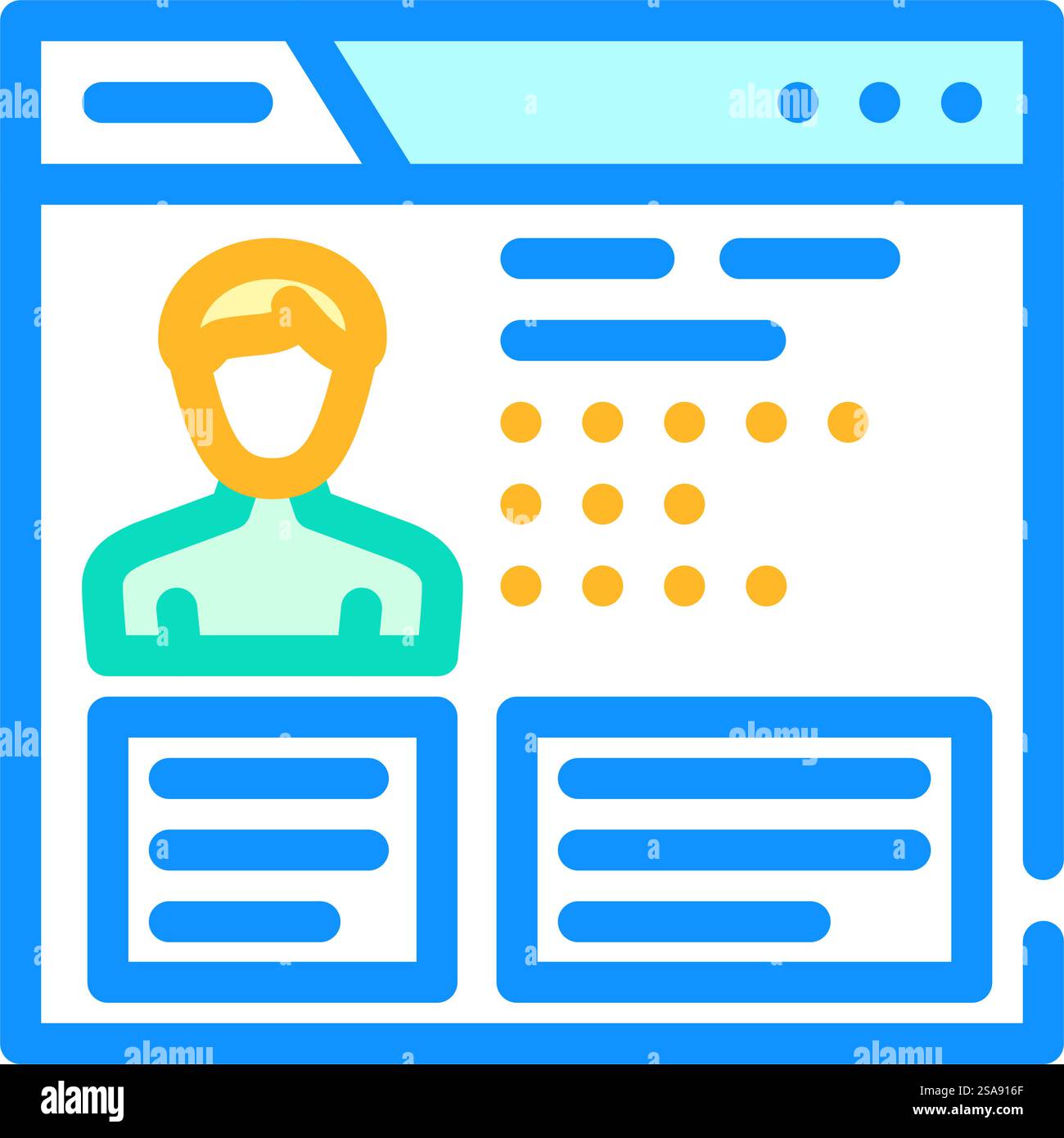 persona ux ui design color icon vector. persona ux ui design sign ...
