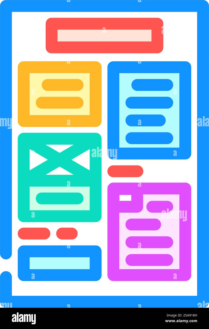 document layout technical writer color icon vector. document layout ...